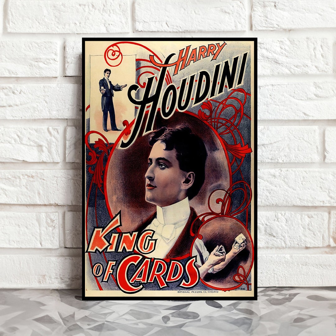 Harry Houdini Vintage Magician Poster, Vintage Wall Art, Poster for ...