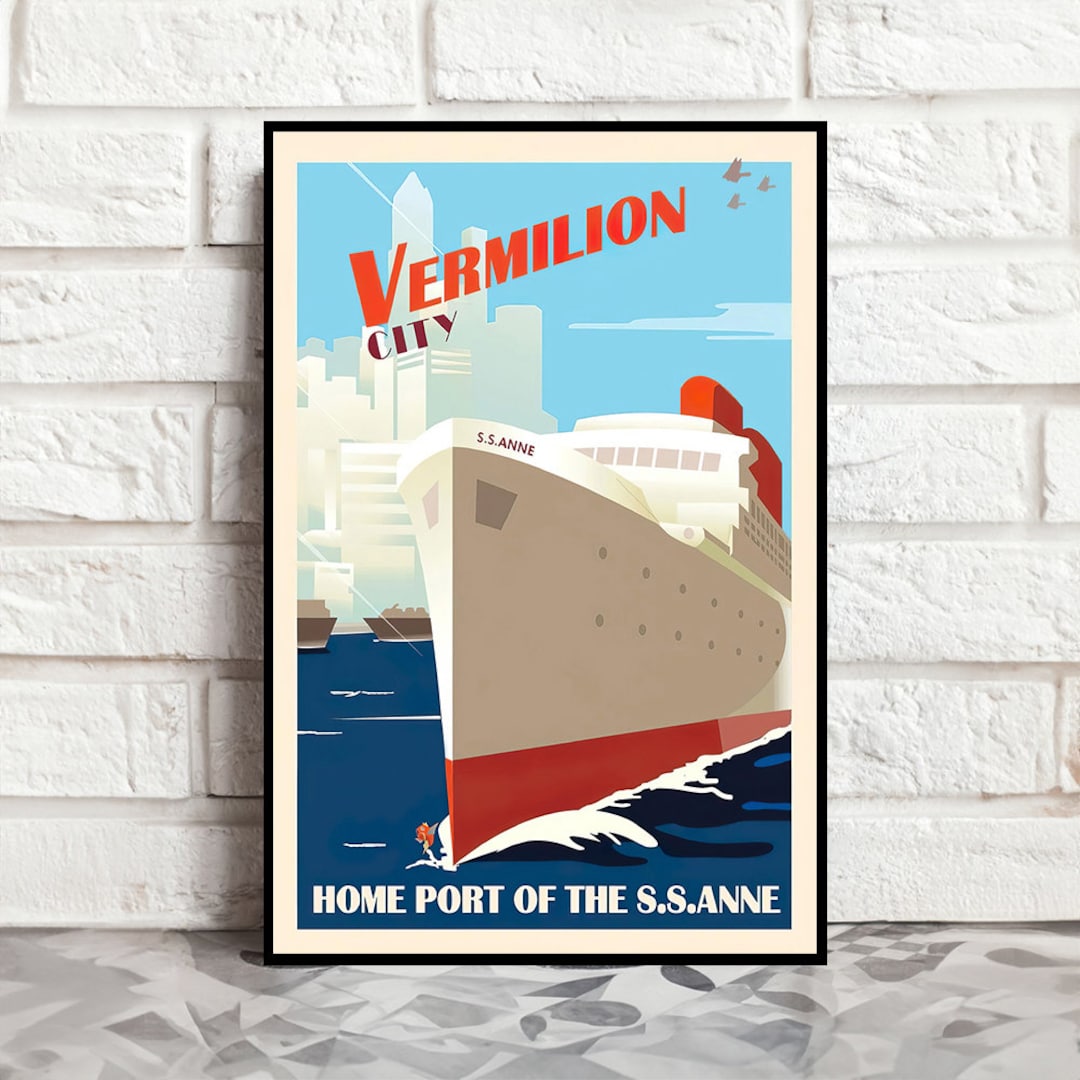 Pokemon Poster Vermilion City Anime Poster, Anime Wall Art, Poster for ...