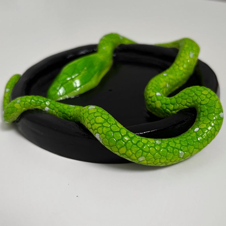 Green Snake Incense Holder – Handmade Serpent Incense Burner, Gothic ...
