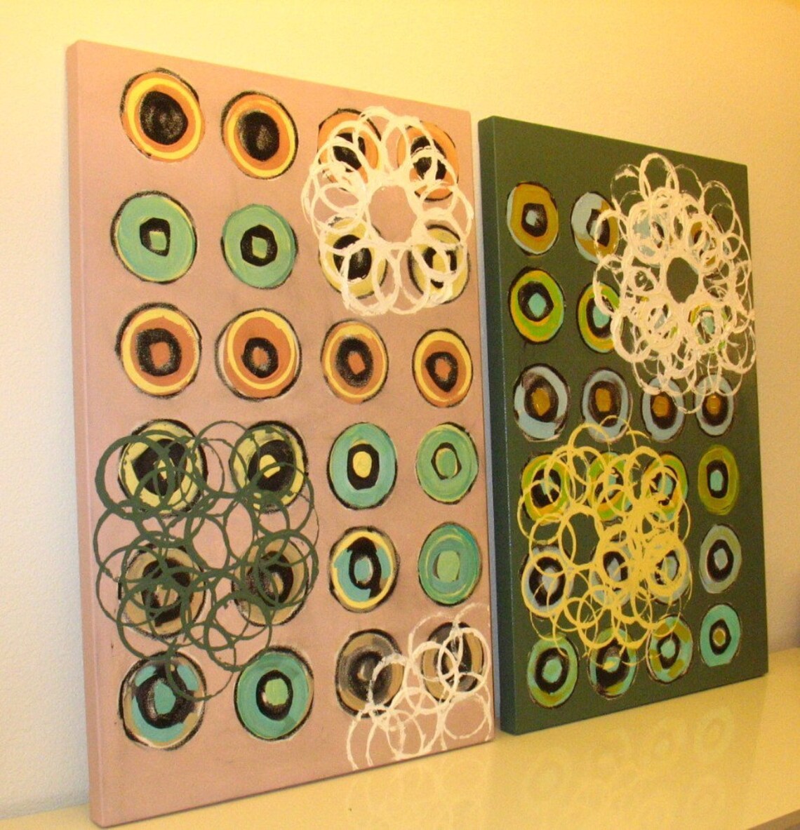 Original Paintings Large Diptych Abstract Mixed Media Art by - Etsy