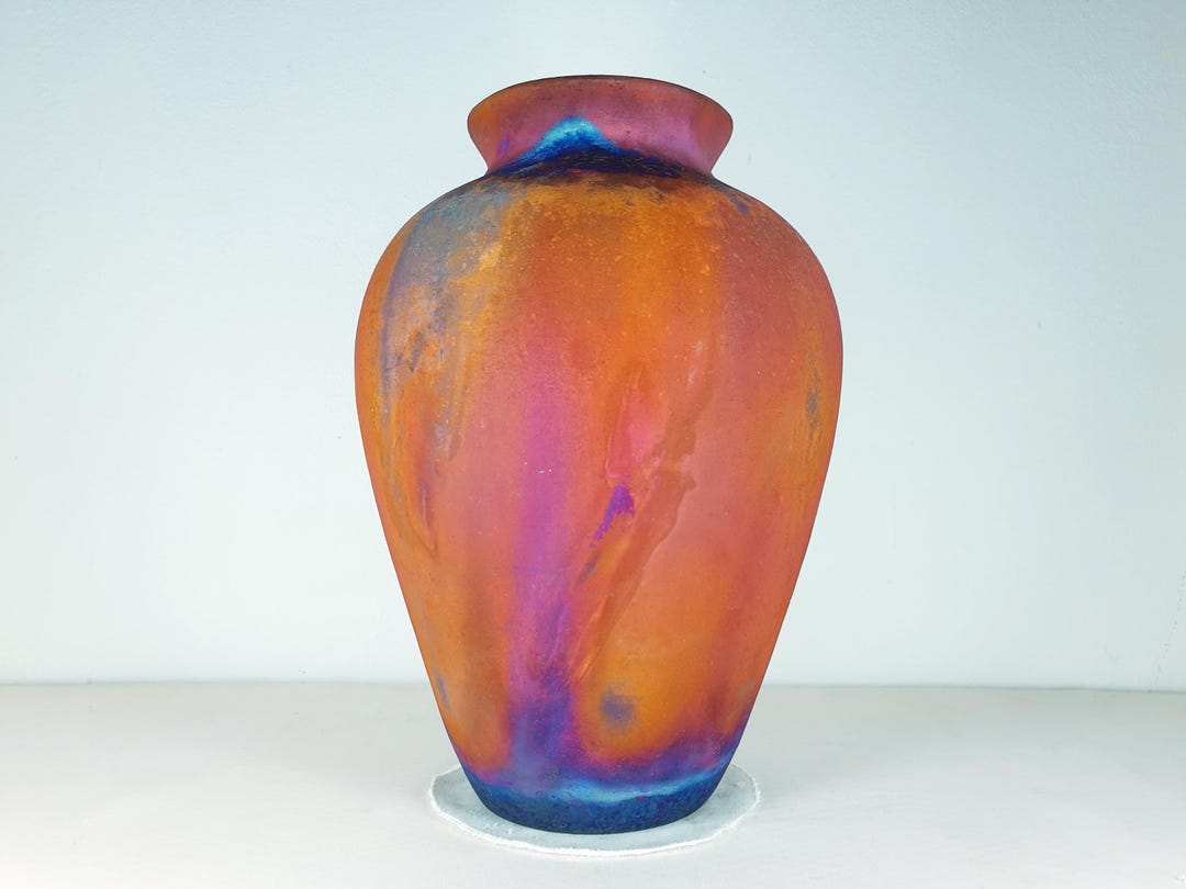 Copper Matt Raku Vase , Large Vase , 2.5 Liters Volume , Pottery ...