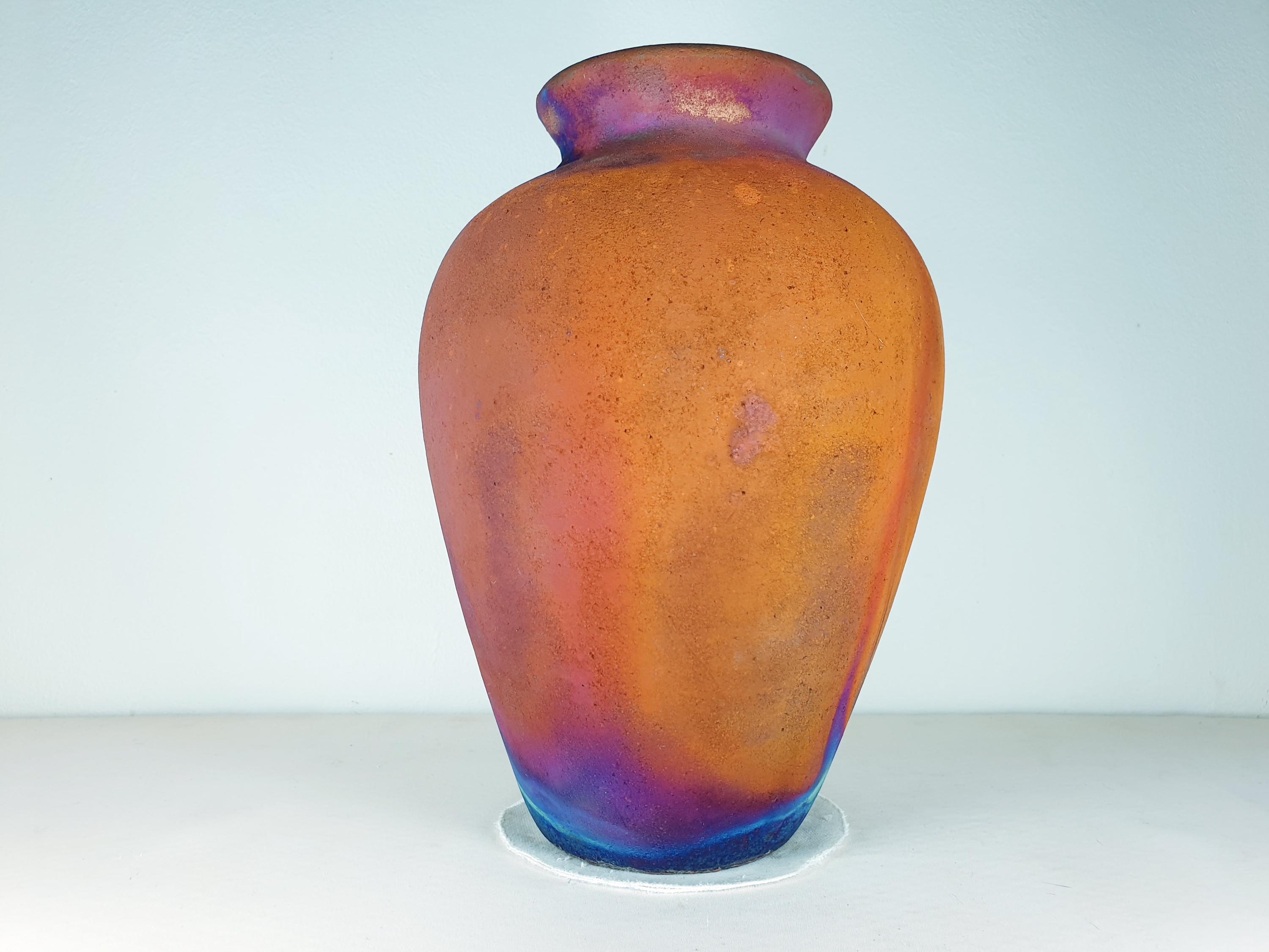 Copper Matt Raku Vase , Large Vase , 2.5 Liters Volume , Pottery ...