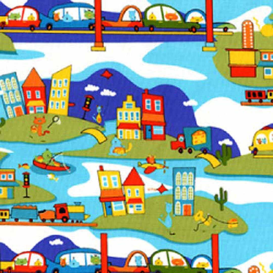Michael Miller Kitty Capers Bright Brite Quilting Fabric by the Yard - Etsy