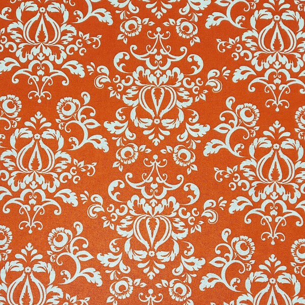 Orange Floral Fabric - Etsy