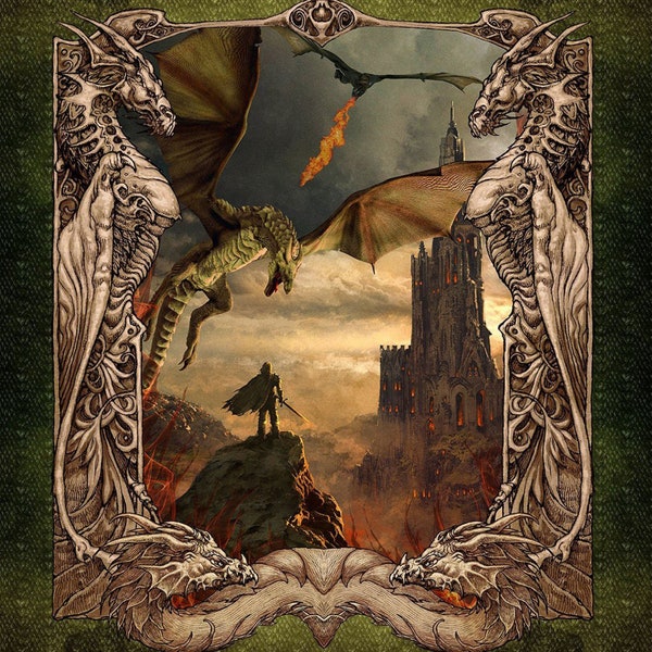 Dragon Fabric Panels - Etsy