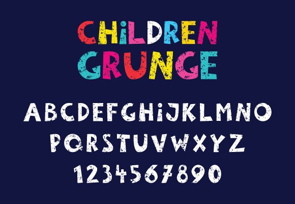 Children Grunge Font, Modern Classic Font, Handwritten Font, Personal ...