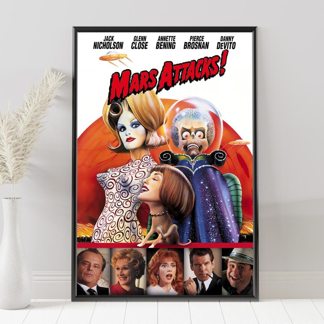 Mars Attacks Movie Poster, Canvas Material Poster, High Quality Print, Attraction Poster, Room ...