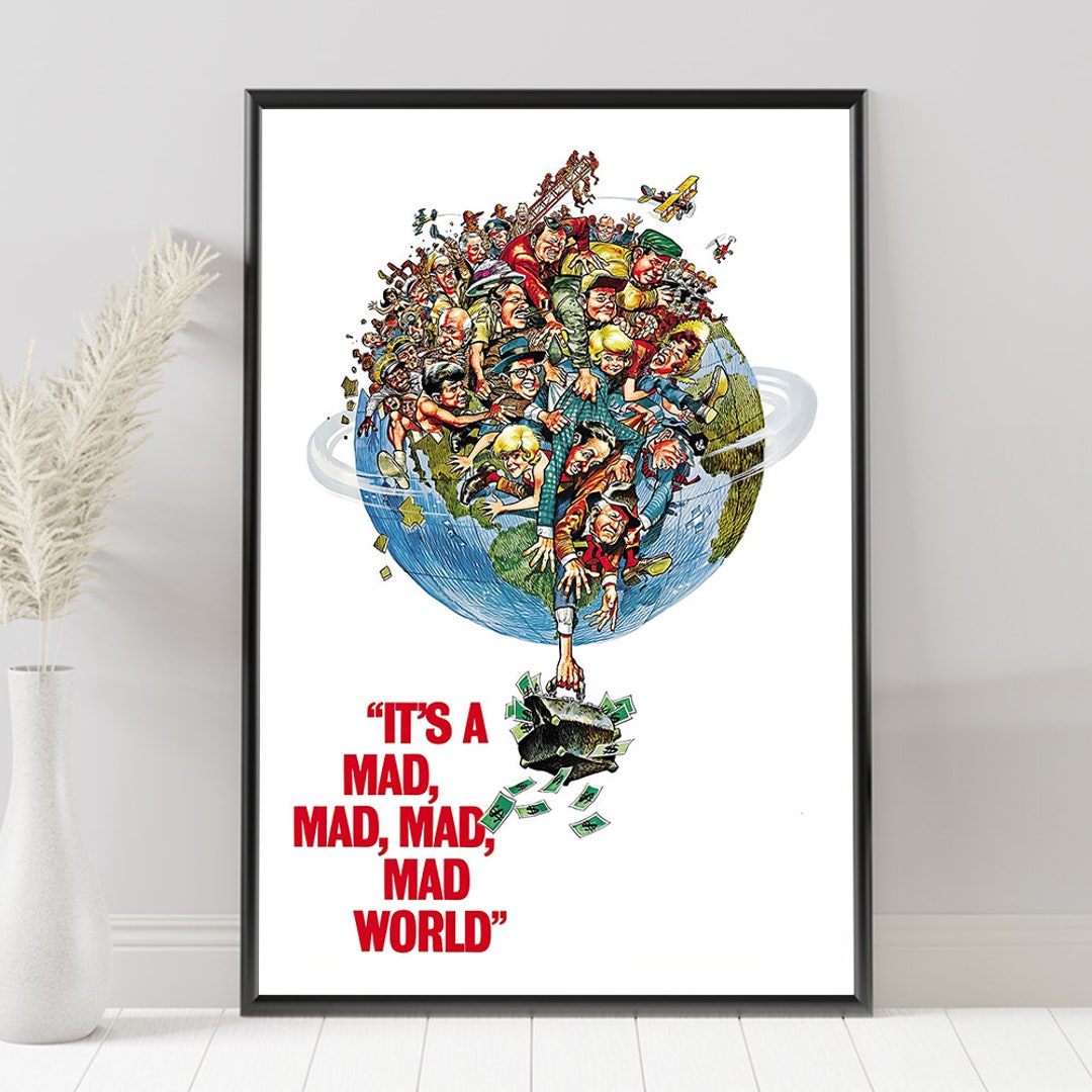 It's a Mad, Mad, Mad, Mad World Movie Poster, Canvas Poster, High ...