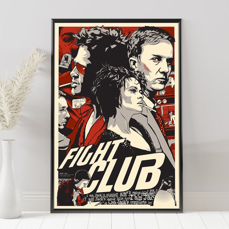 Fight Club Movie Poster, Film Fan Collectibles, Canvas Material Poster ...