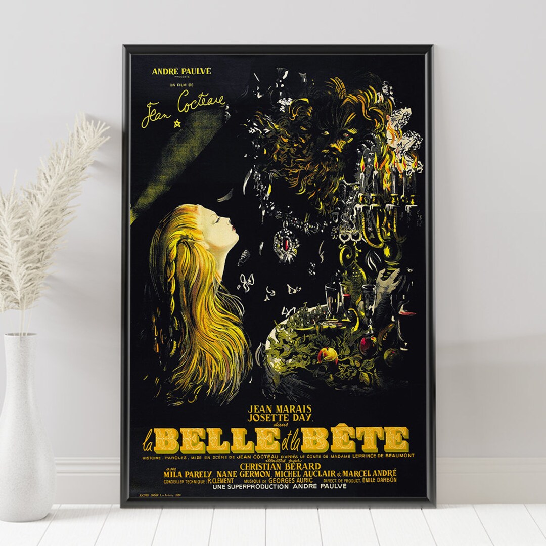Beauty and the Beast Movie Poster, Art Poster, Canvas Material Poster ...