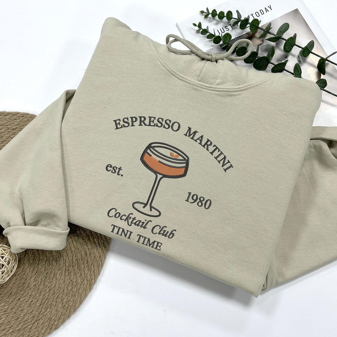 Embroidered Espresso Martini Sweater, Espresso Martini Lover Sweater ...