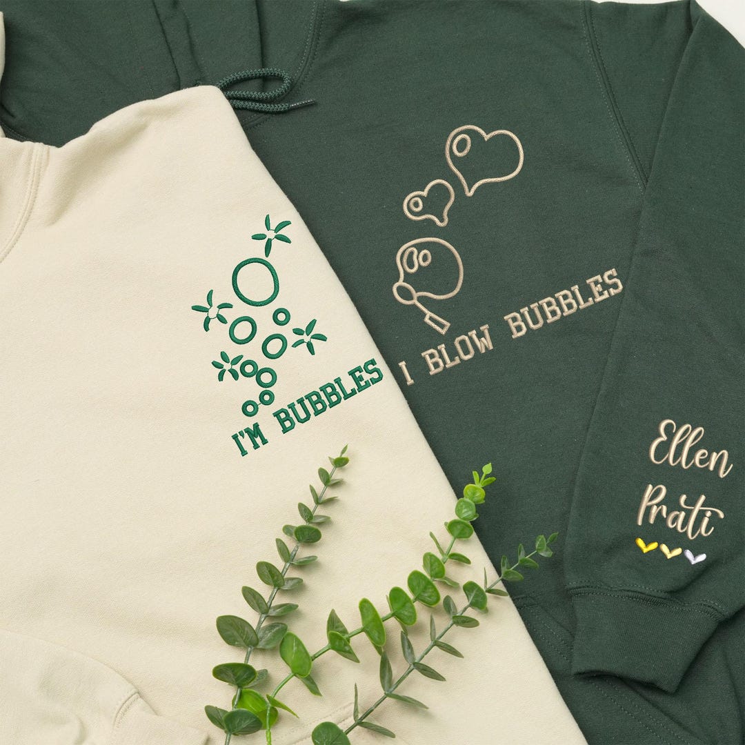 I Blow Bubbles Matching Hoodies for Couples, Embroidered Couple ...
