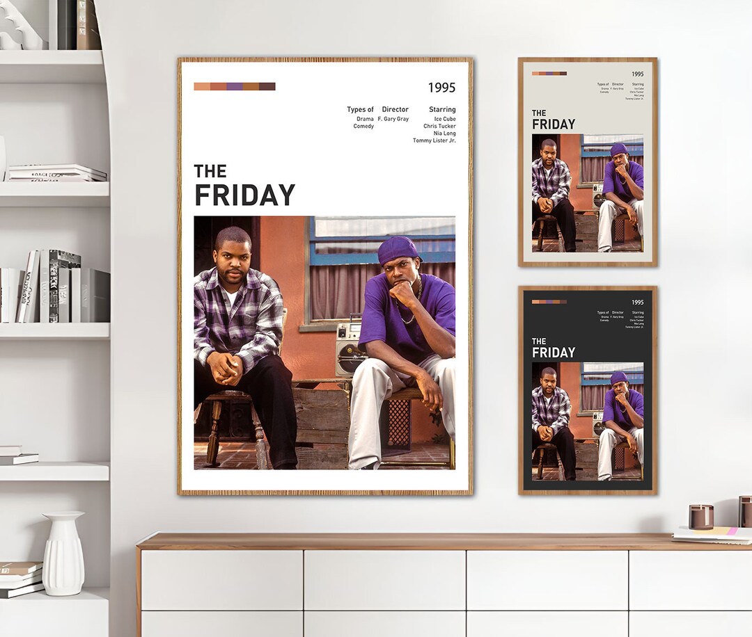 Friday Movie Poster Minimalist Midcentury Poster Wall Art Print Retro ...