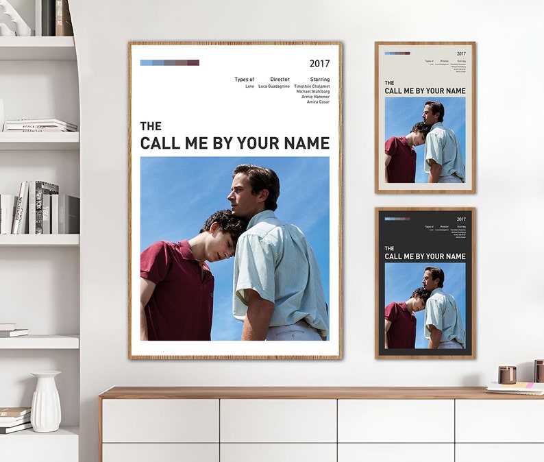 Call Me by Your Name Movie Poster Minimalist Midcentury Poster Wall Art Print Retro Movie Poster ...