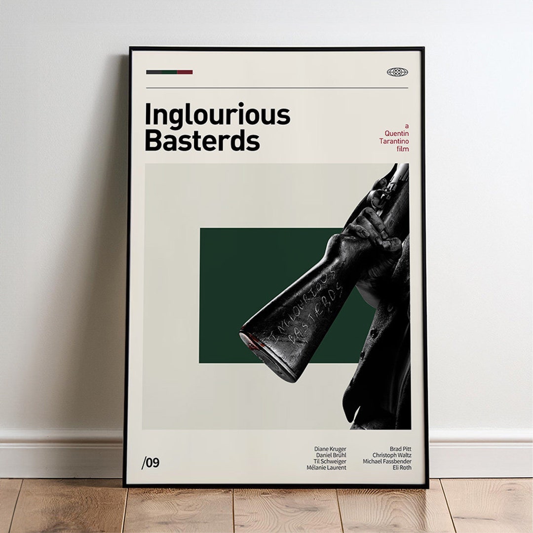 Inglourious Basterds Movie Poster Minimalist Midcentury Poster Wall Art 5006