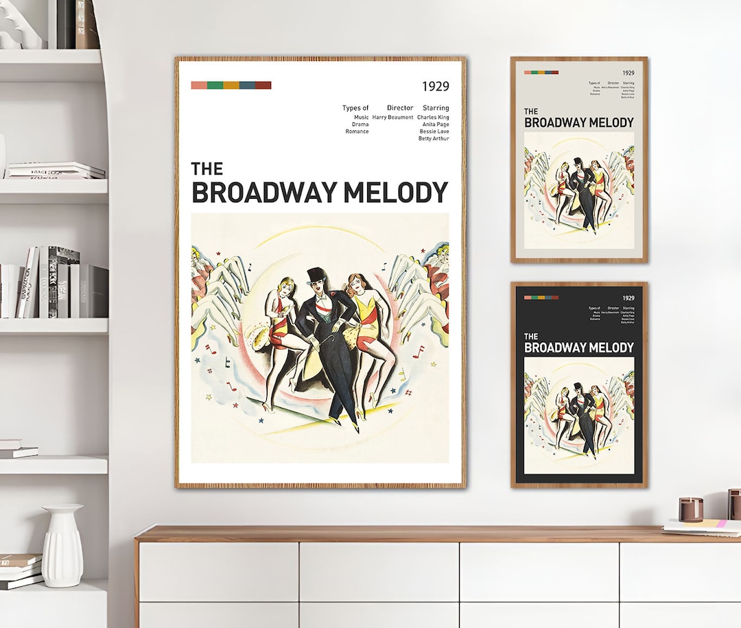 The Broadway Melody Movie Poster Minimalist Midcentury Poster Wall Art ...