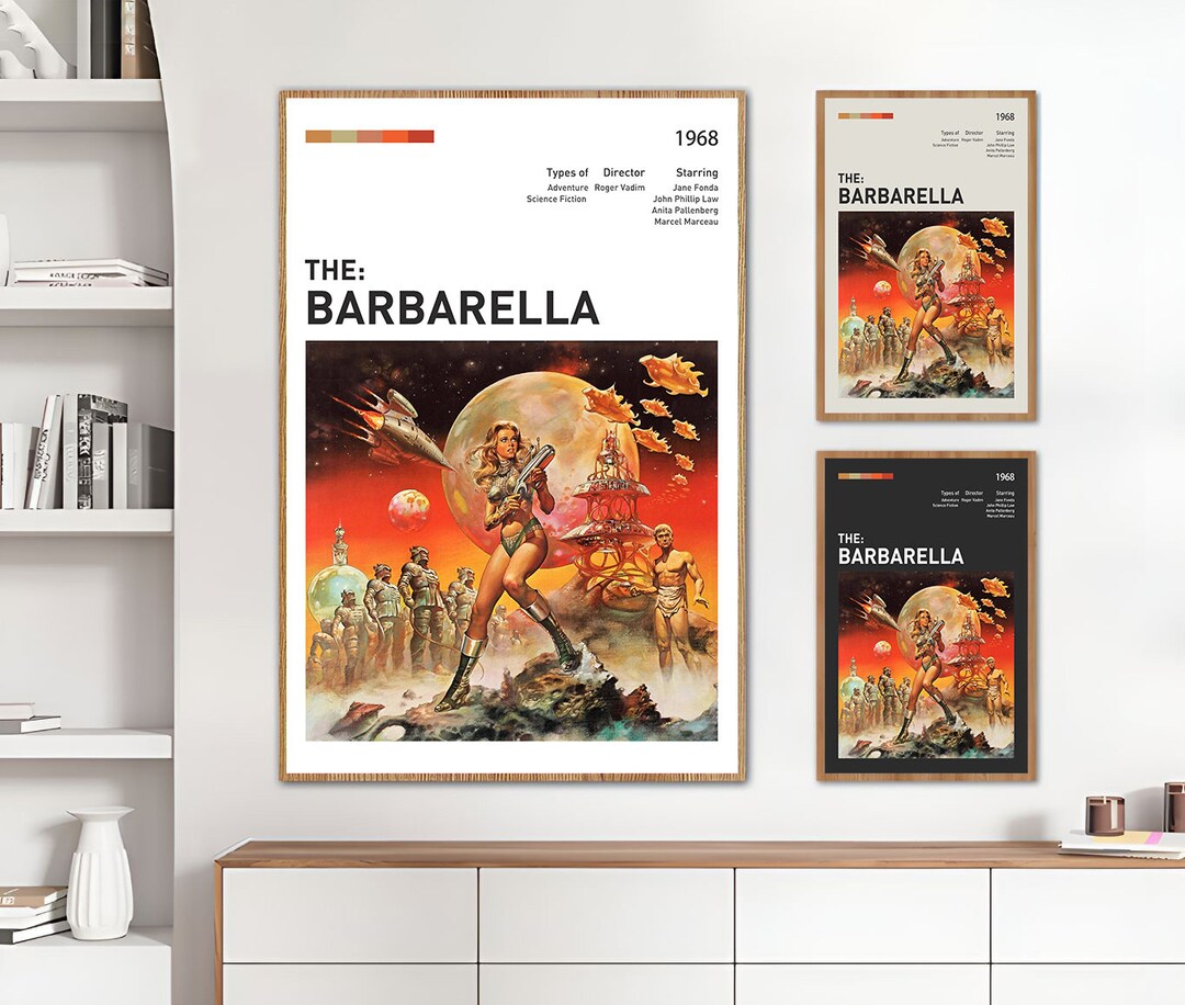 Barbarella Movie Poster Minimalist Midcentury Poster Wall Art Print ...