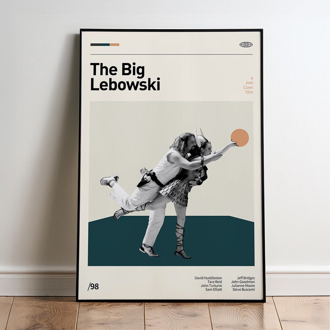 The Big Lebowski Movie Poster Minimalist Midcentury Poster Wall Art ...