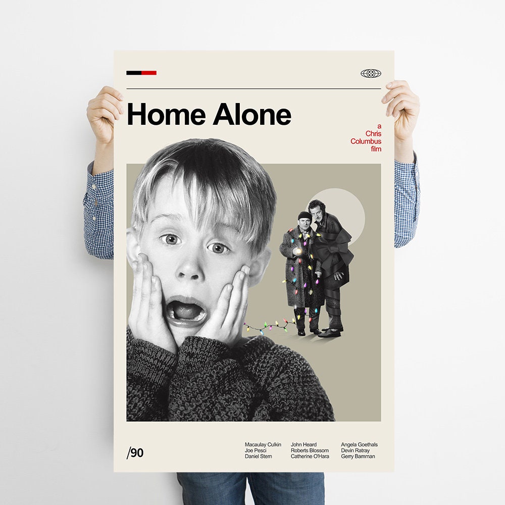 Home Alone Movie Poster Minimalist Midcentury Poster Wall Art Print ...