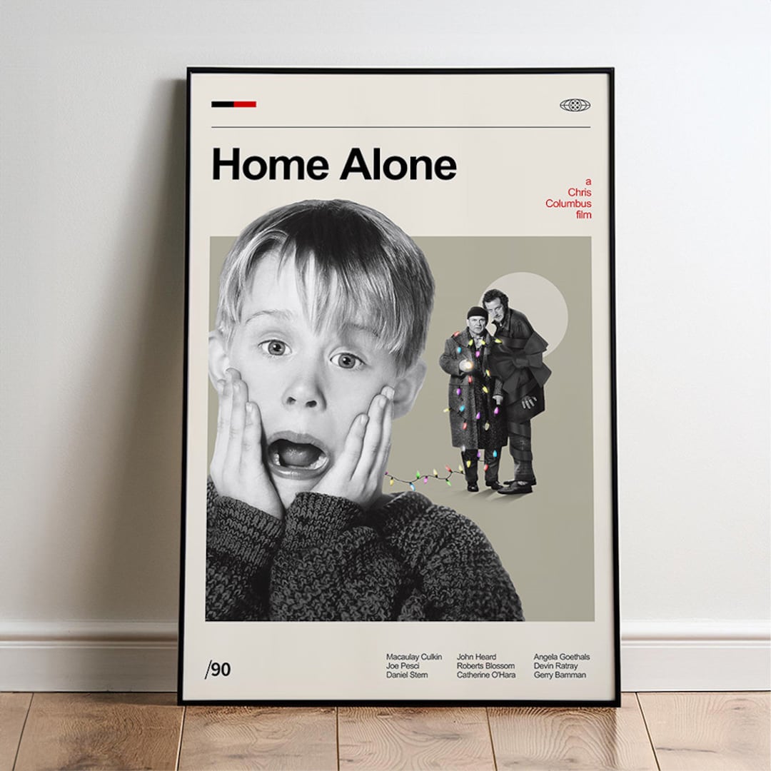 Home Alone Movie Poster Minimalist Midcentury Poster Wall Art Print ...