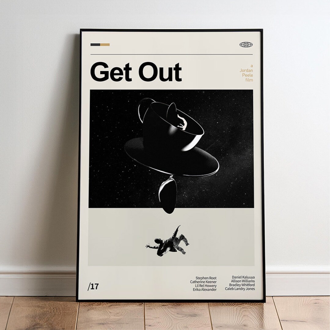 Get Out Movie Poster Minimalist Midcentury Poster Wall Art Print Retro ...