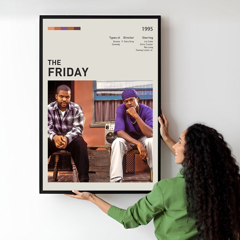 Friday Movie Poster Minimalist Midcentury Poster Wall Art Print Retro ...