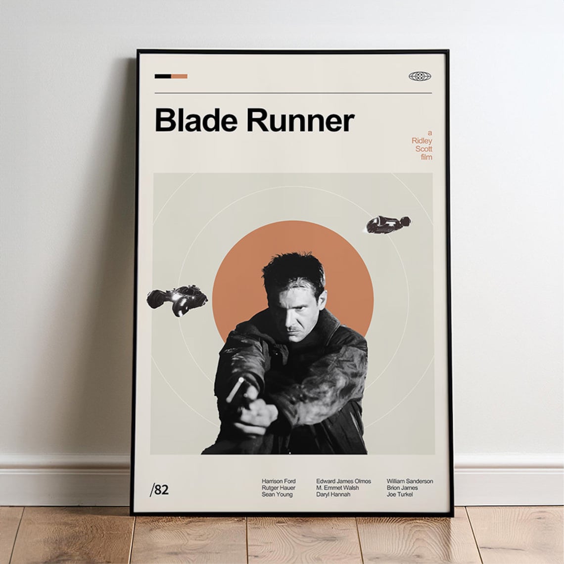 Blade Runner 1982 Movie Poster Minimalist Midcentury Poster Wall Art ...