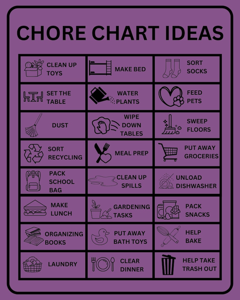Interactive Chore Chart for Kids Customizable & Fun - Etsy