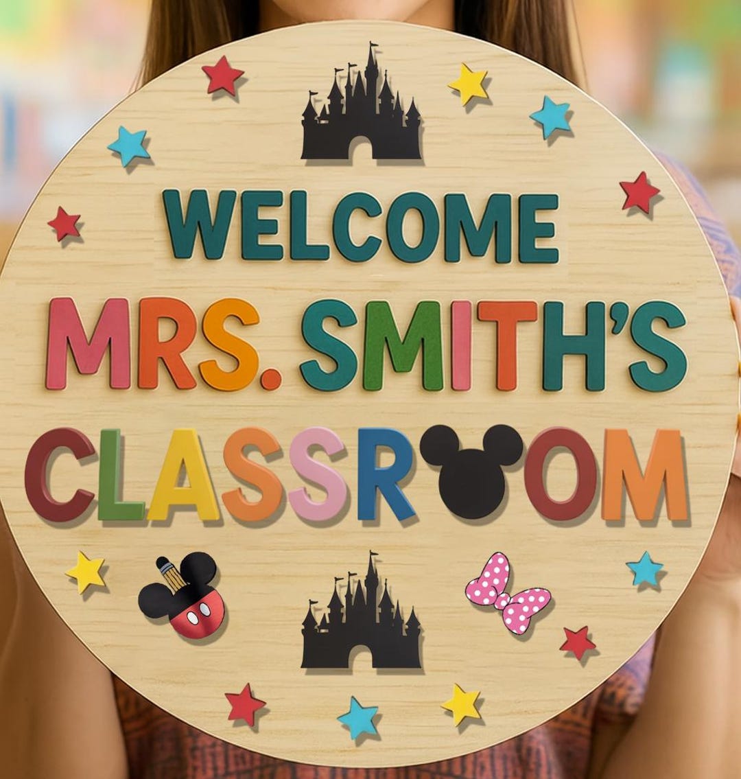 Personalized Welcome Classroom Door Sign,disney Teacher Sign,teacher ...