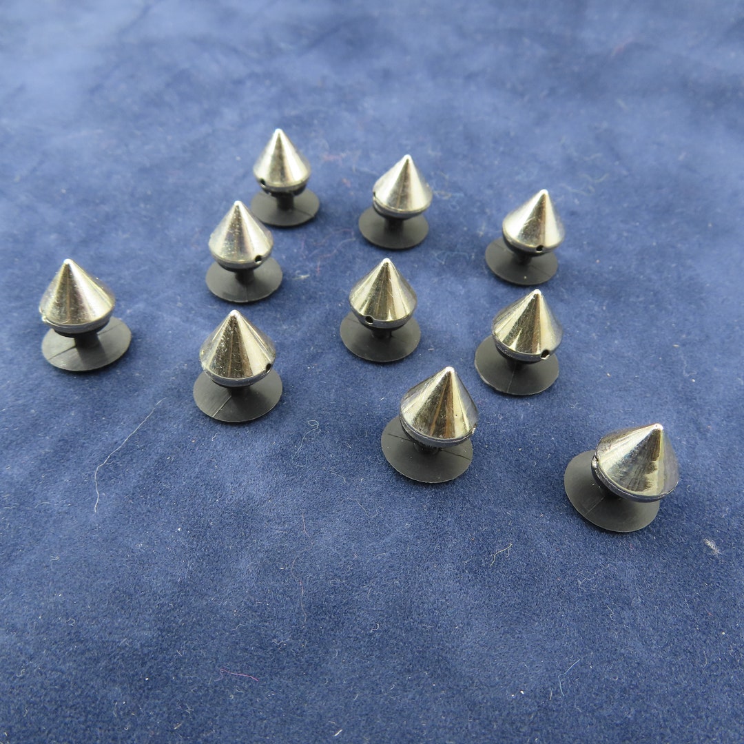 SILVER SPIKES Shoe Charms Set of 10 Compatible With Crocs & Wristbands ...