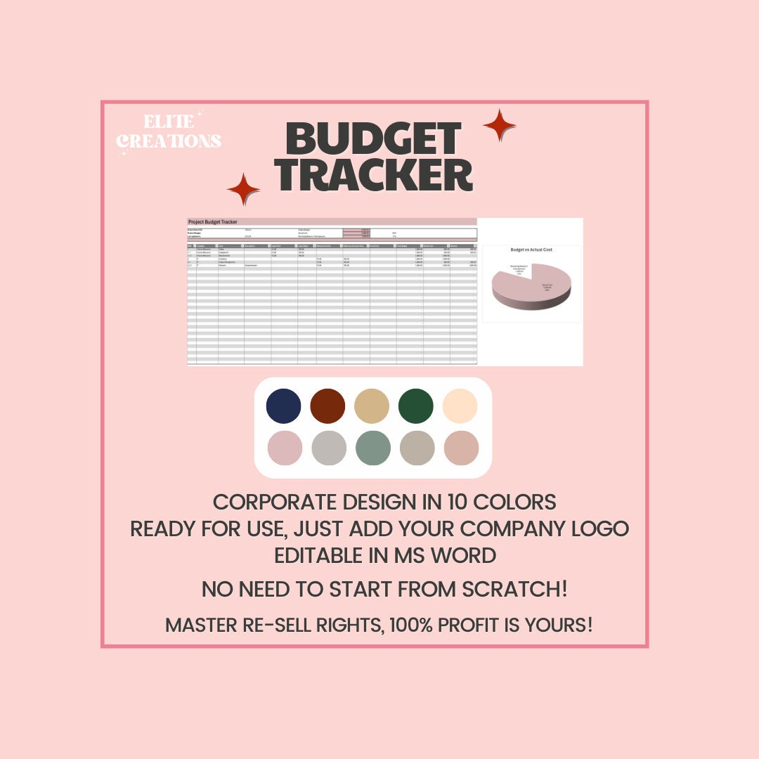 Project Budget Tracker Template Freebie Action Tracker - Etsy