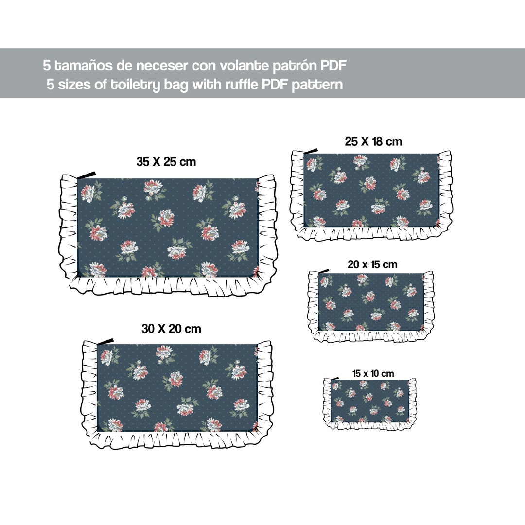 Toiletry Bag Pattern Pdf, Ruffle Toiletry Bag Patterns, Easy to Make ...