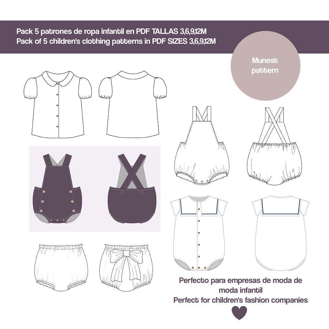 Pack of 5 Children's PDF Patterns, Easy Baby Pattern, Children's PDF ...
