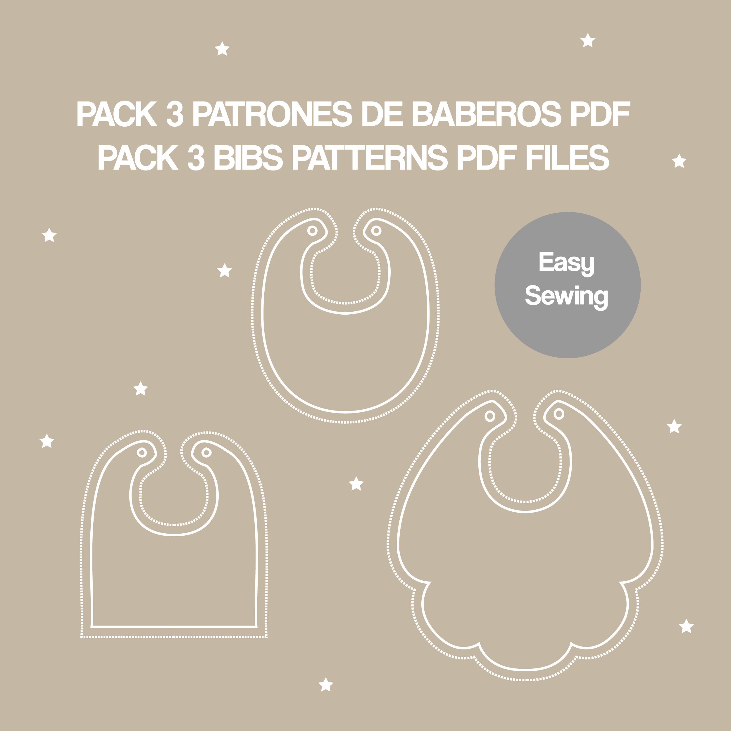 Patrones babero recien nacido pdf, patron canastilla bebe, patron de babero ondas, pack patrones ...