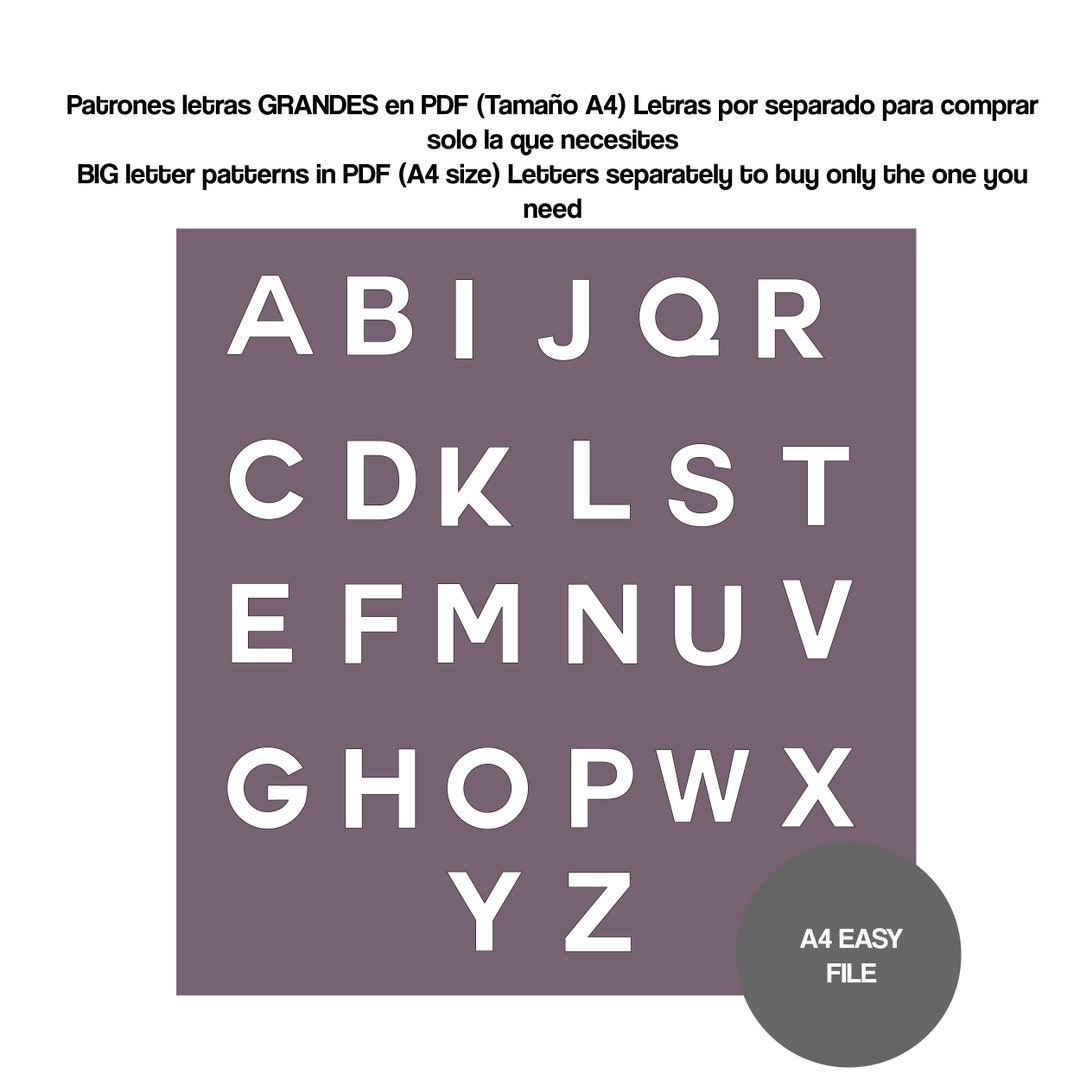 Craft Letter Pattern (A-E), Large Alphabet Pattern, Fabric Letter ...