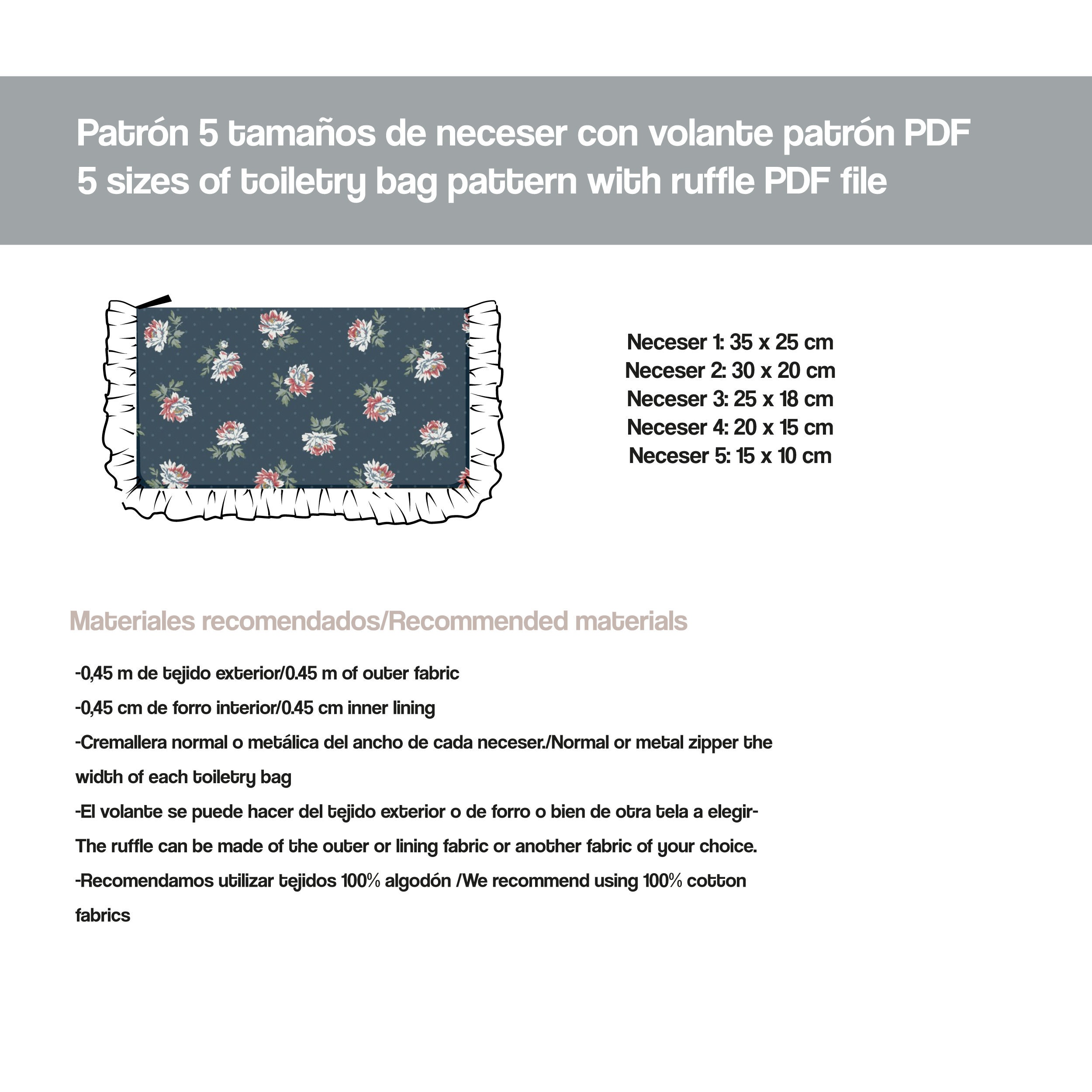 Toiletry Bag Pattern PDF, Ruffle Toiletry Bag Patterns, Easy-to-make ...
