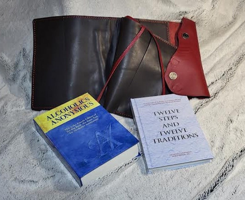 Custom, Handcrafted, Leather AA Double Big Book 12&12 Book Cover ...