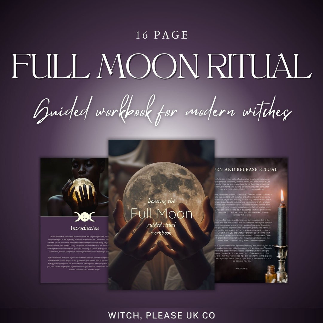 FULL MOON RITUAL Guided Workbook | Guidebook Beginner Witch Pagan New - Etsy