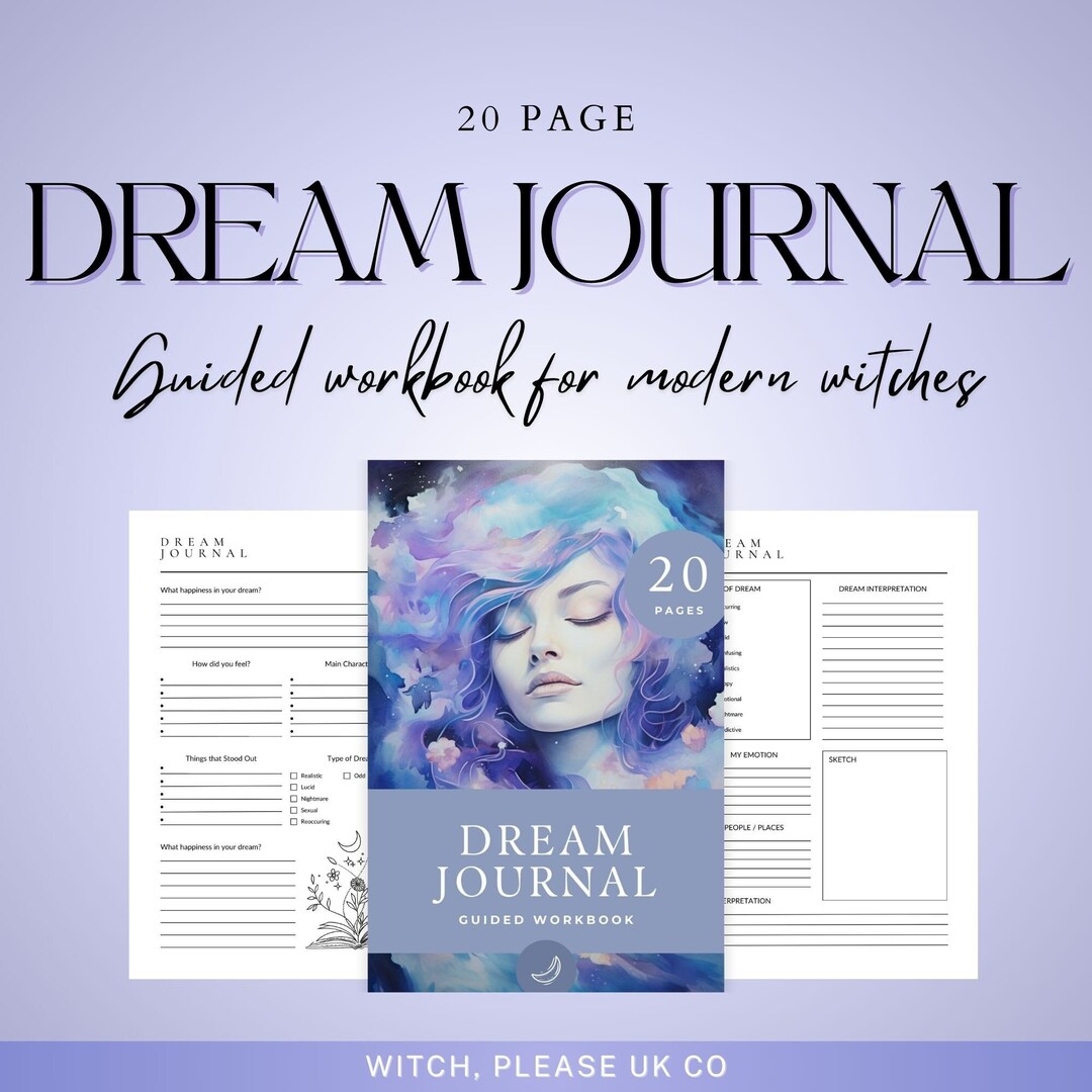 DREAM JOURNAL Guided Workbook | Guidebook Beginner Witch Pagan New ...