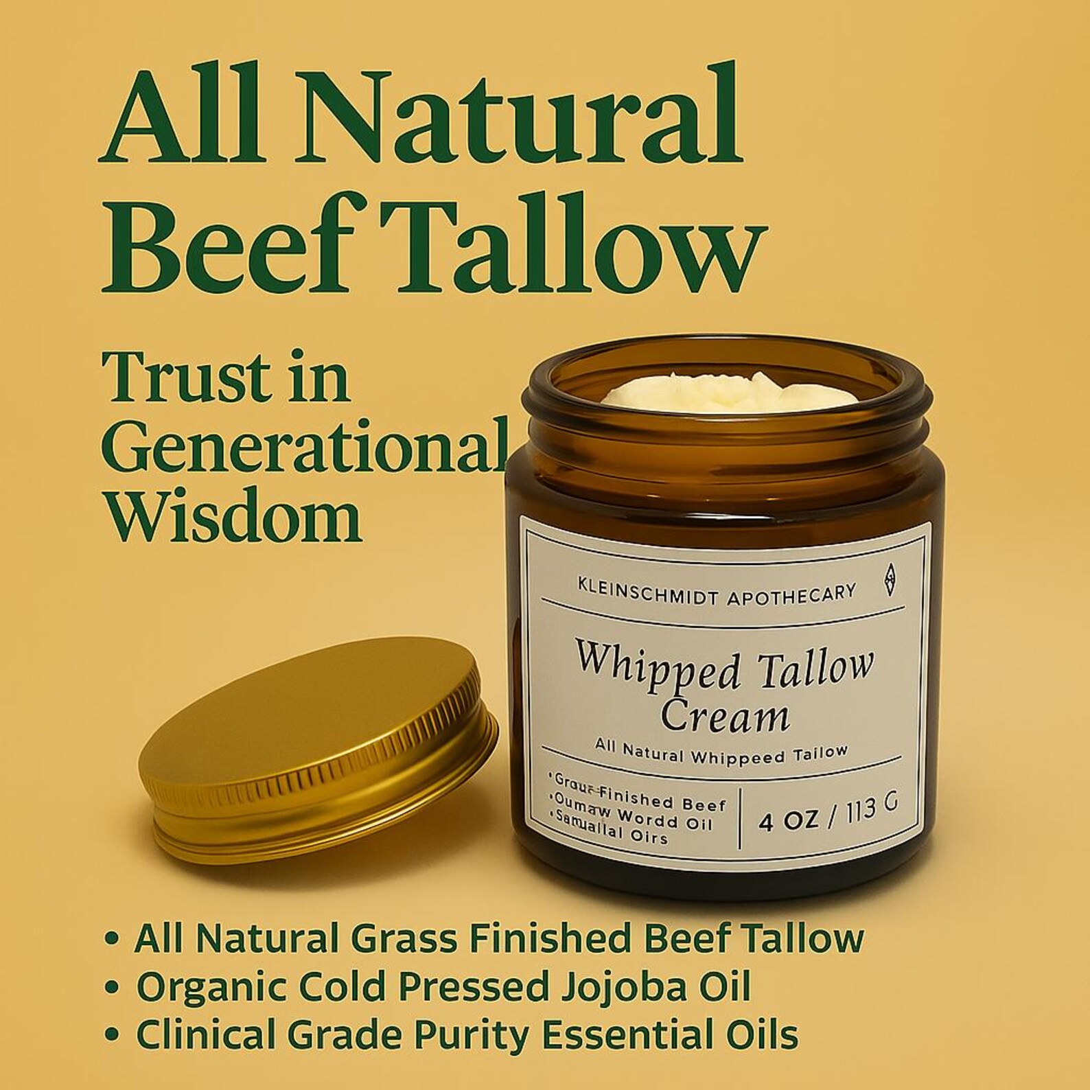 Whipped Beef Tallow Cream | Grass Fed Natural Moisturizer | Dry ...