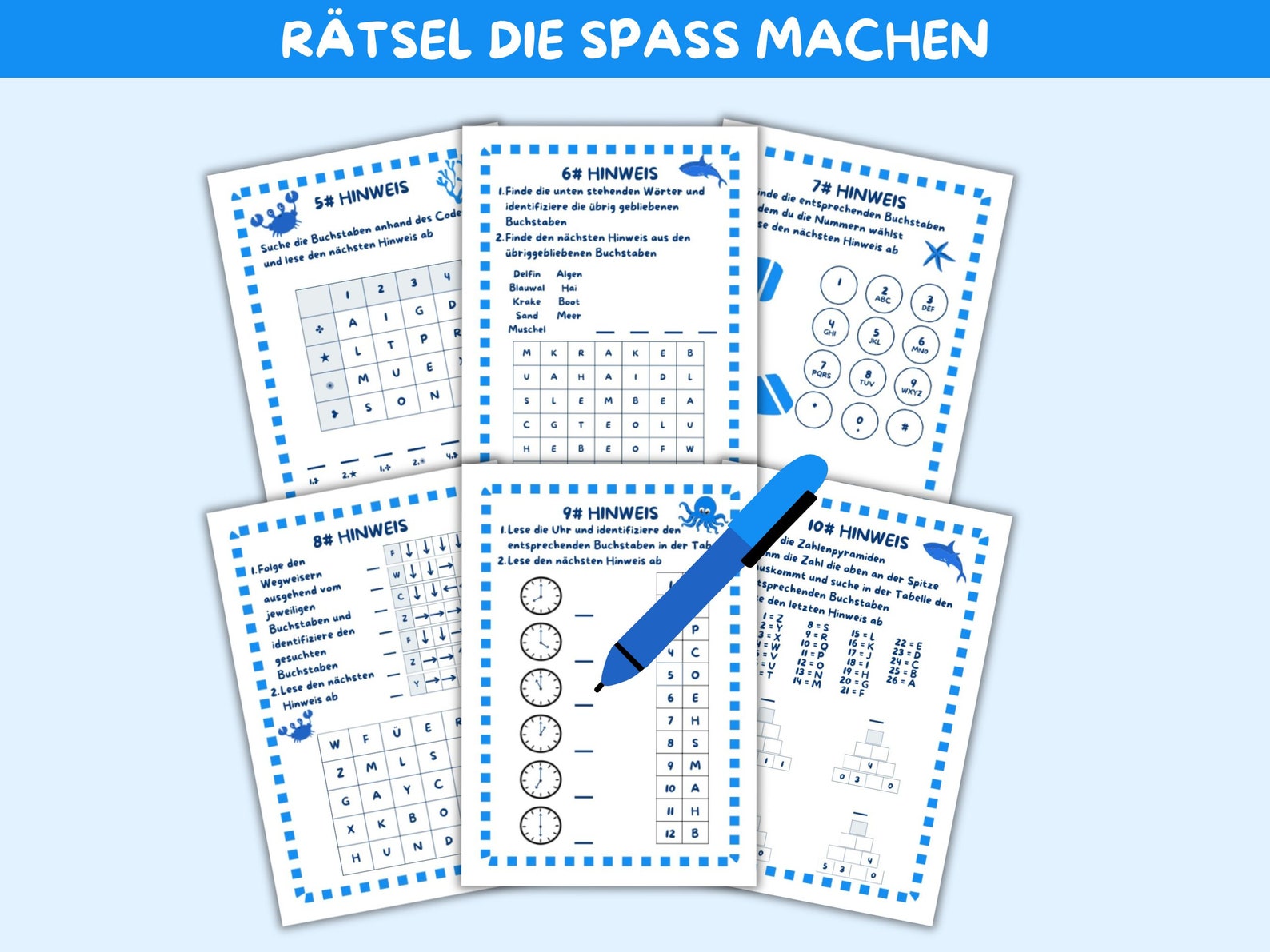 Ocean Scavenger Hunt for Kids 7+, Fun Indoor Treasure Hunt, German ...
