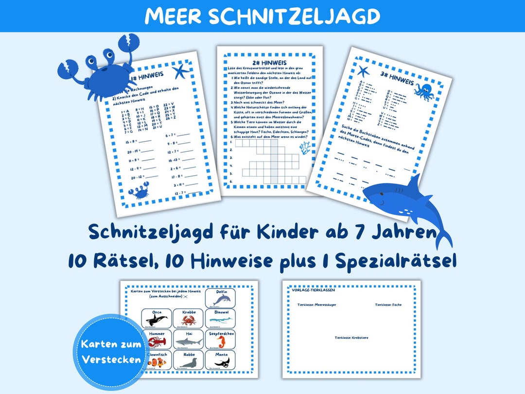Ocean Scavenger Hunt for Kids 7+, Fun Indoor Treasure Hunt, German ...