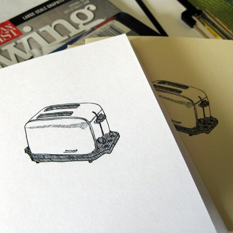 Toaster Illustration Note Card - Etsy