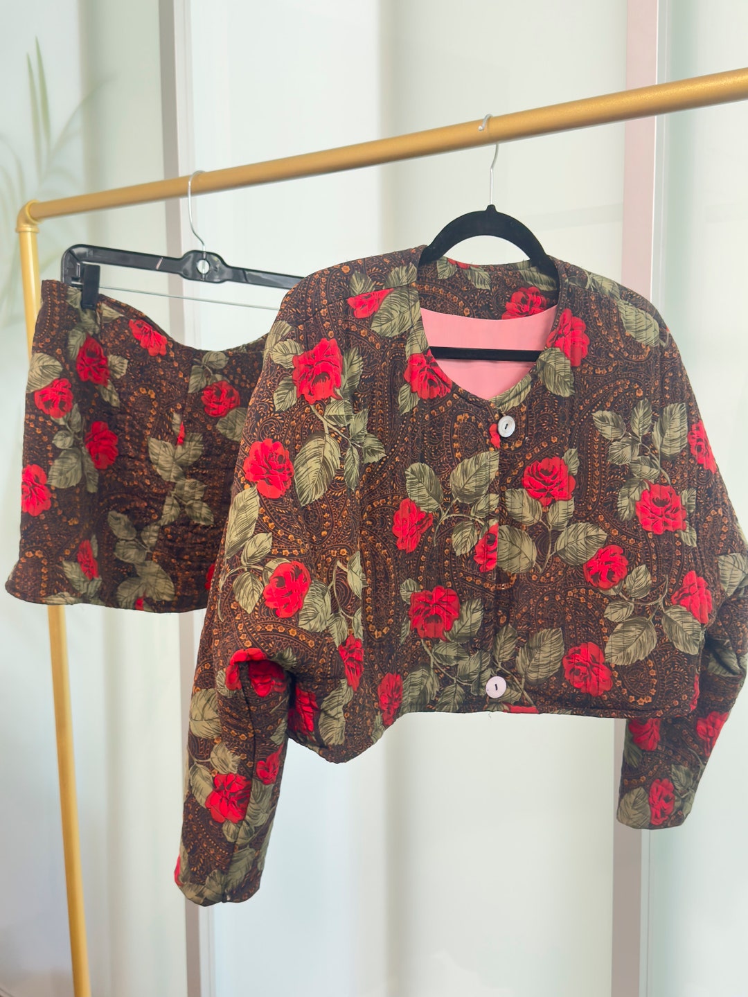 Vintage Upcycled 2 Piece Rose Set Size XL - Etsy