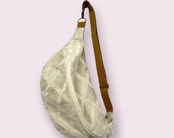 Upcycled Banana Bag, Crossbody Bag, Made of Vintage Offcut Fabric - Etsy