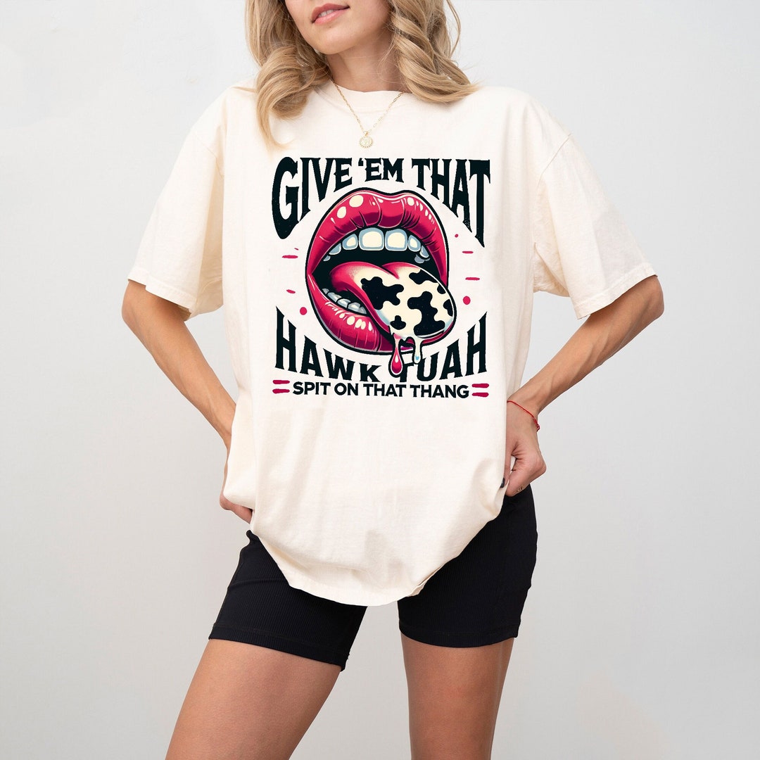 Vintage Give 'em That Hawk Tuah PNG, Digital Download, Leopard Tongue ...