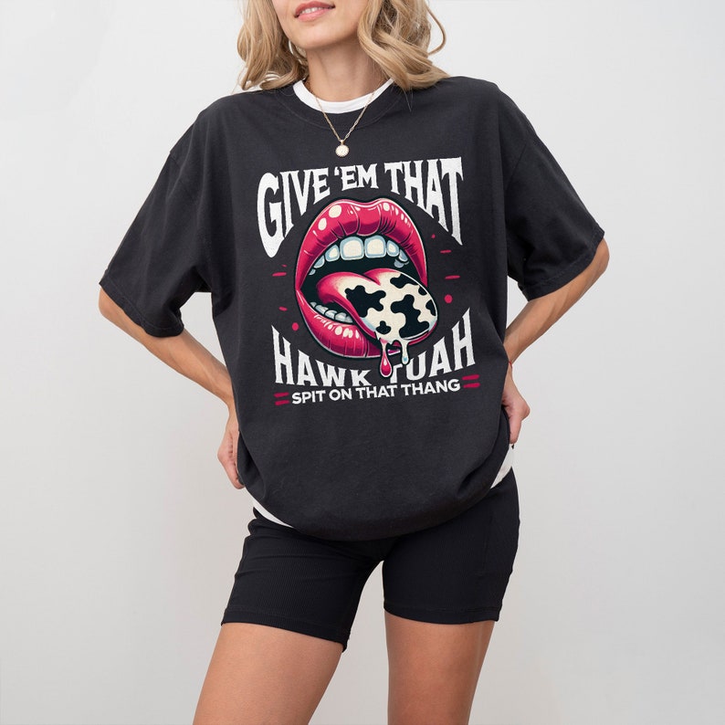 Vintage Give 'em That Hawk Tuah PNG, Digital Download, Leopard Tongue ...