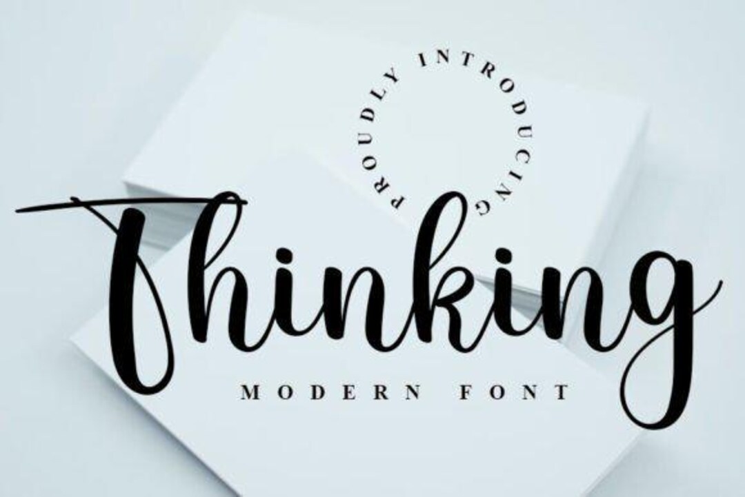 Thinking Font, Script Font, Handwritten Font, Signature Font, Modern ...