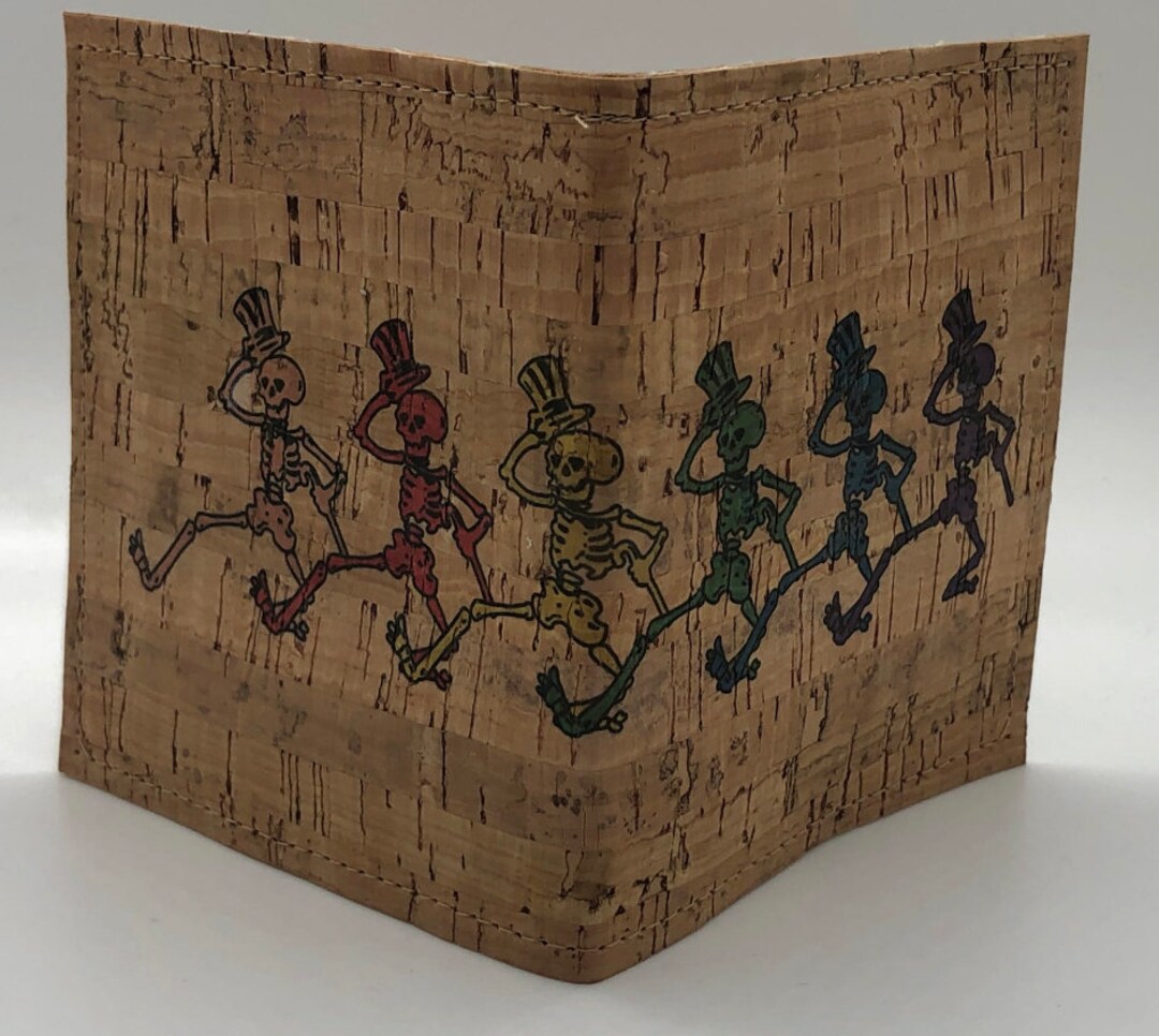 Skeleton Cork Bi Fold Wallet Slim Wallet Minimalist Wallet - Etsy