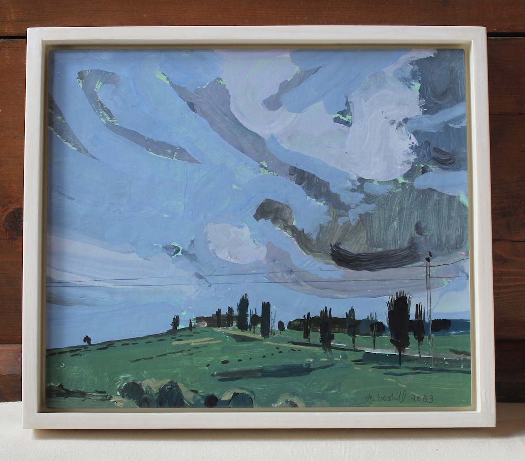 Approach, Original Canadian Landscape Collage Painting on Panel, 9.5 X ...